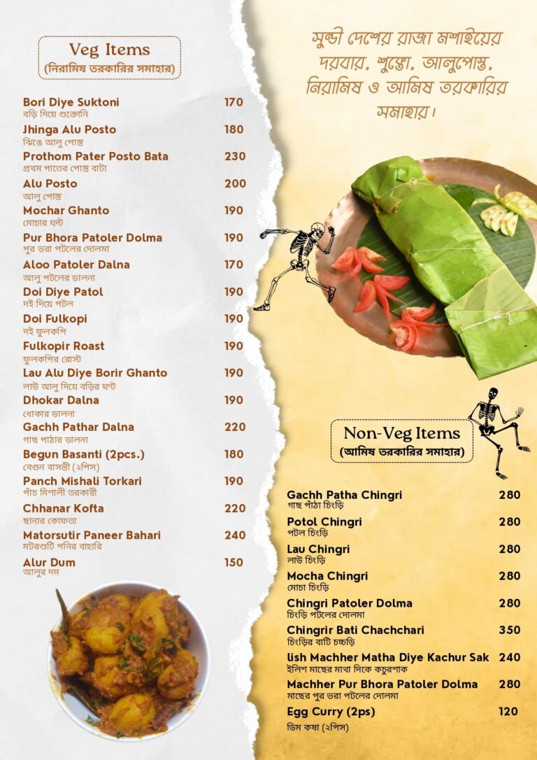 Menu - Bhooter Raja Dilo Bor